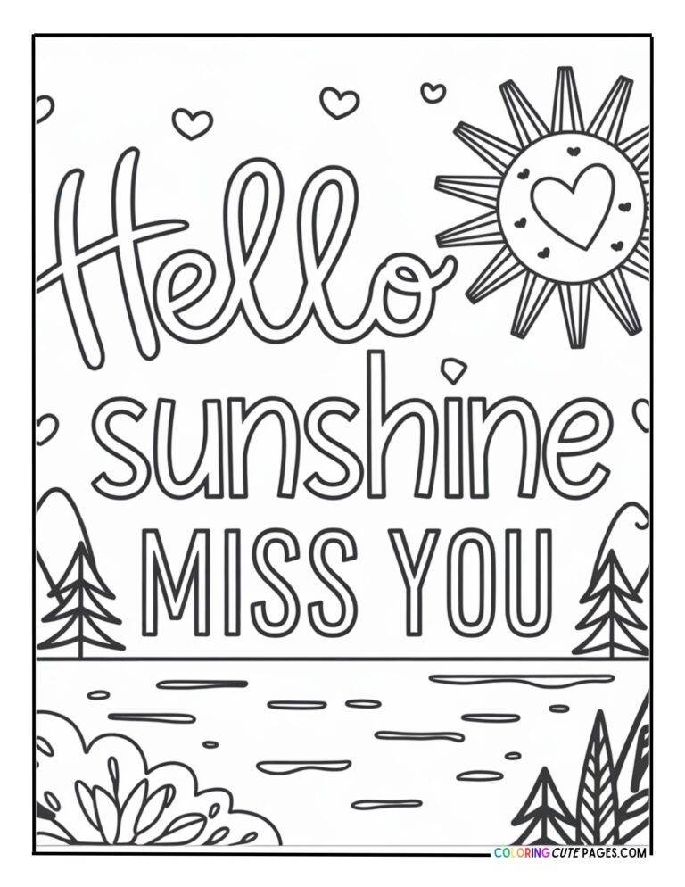 32 "I Miss You" Coloring Pages (Free to Print)