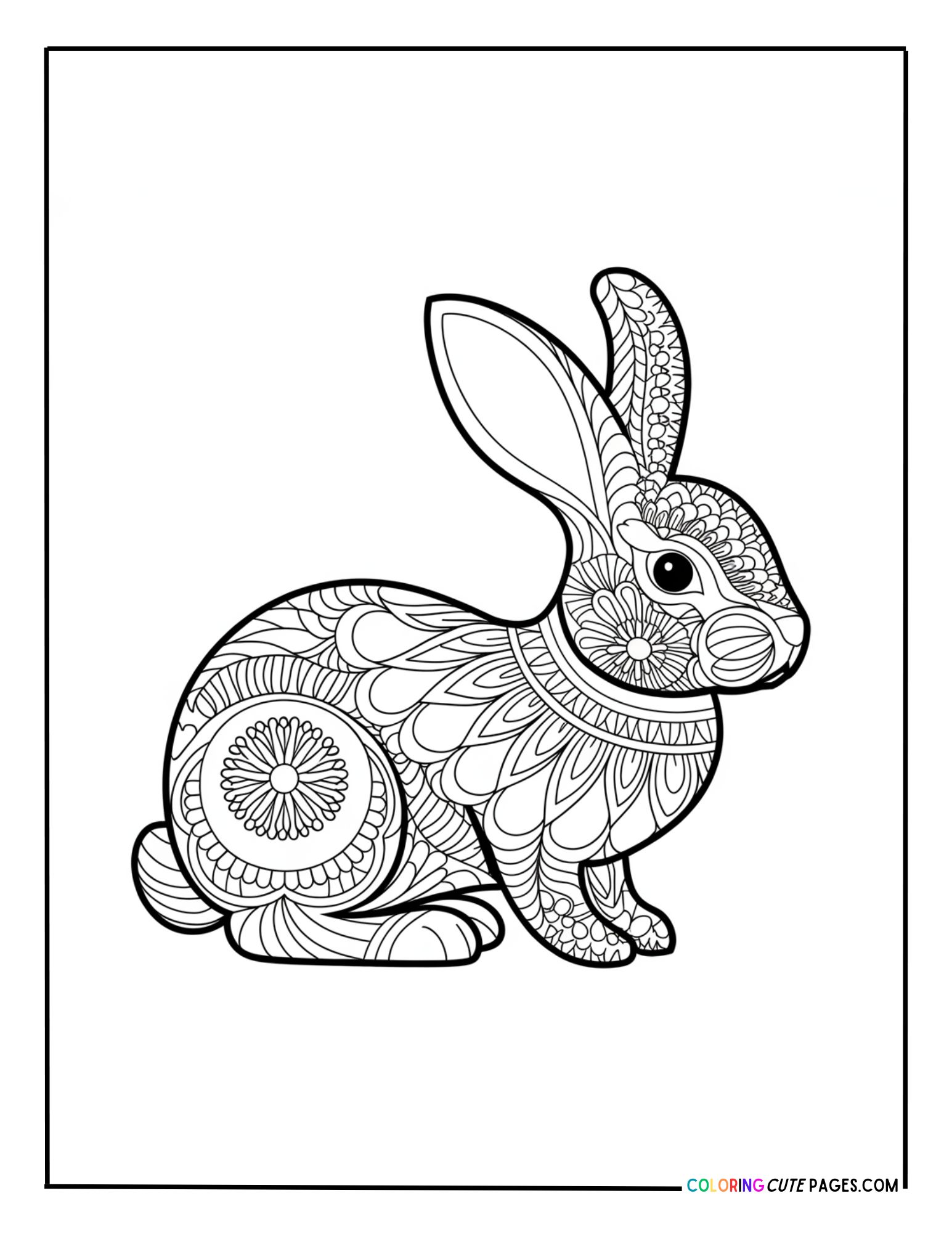 Bunny Mandala Coloring Pages (Free PDF Printables)
