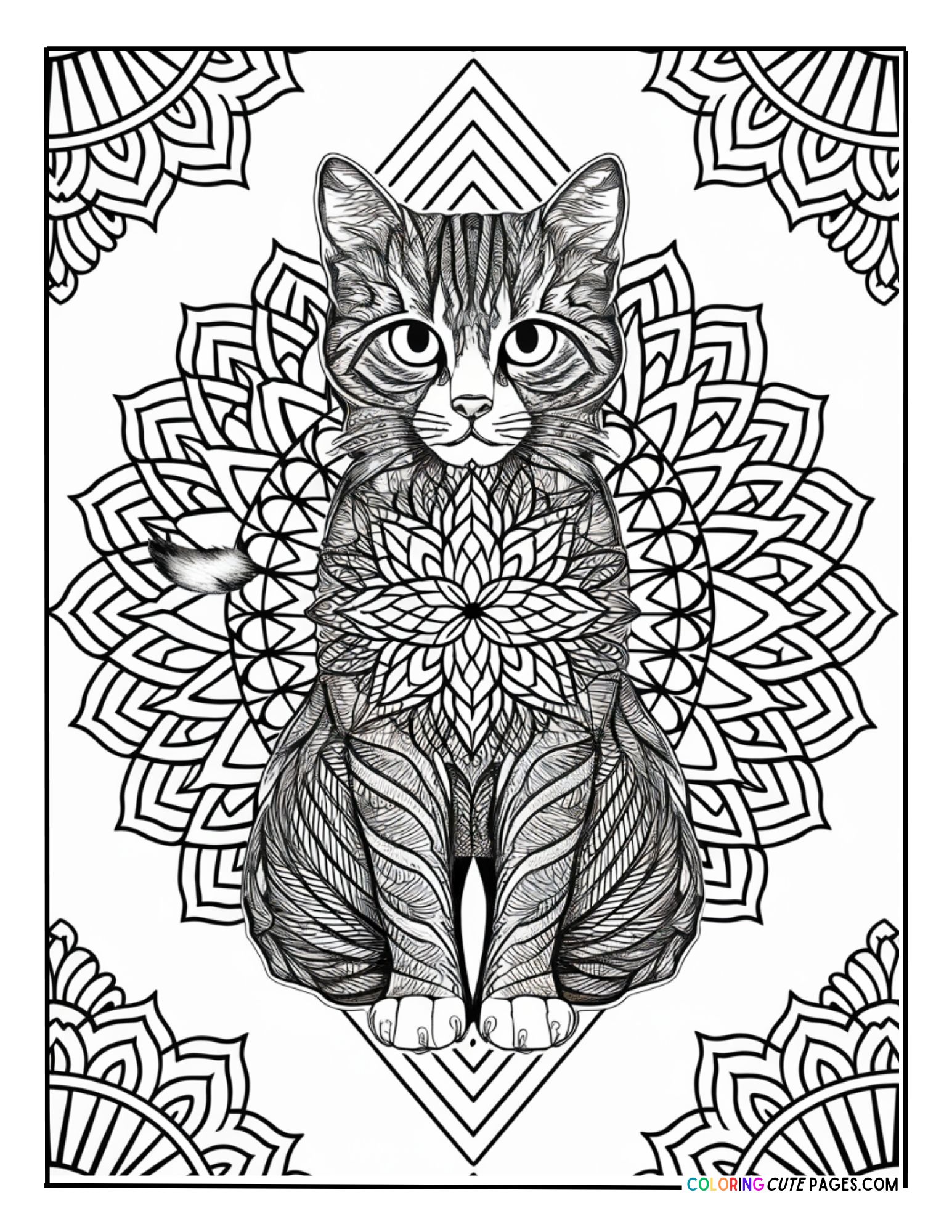 Cat Mandala Coloring Pages