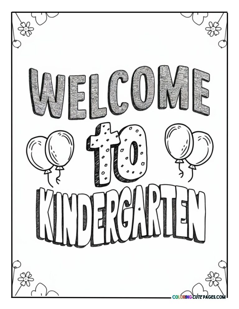Welcome to Kindergarten Coloring Pages