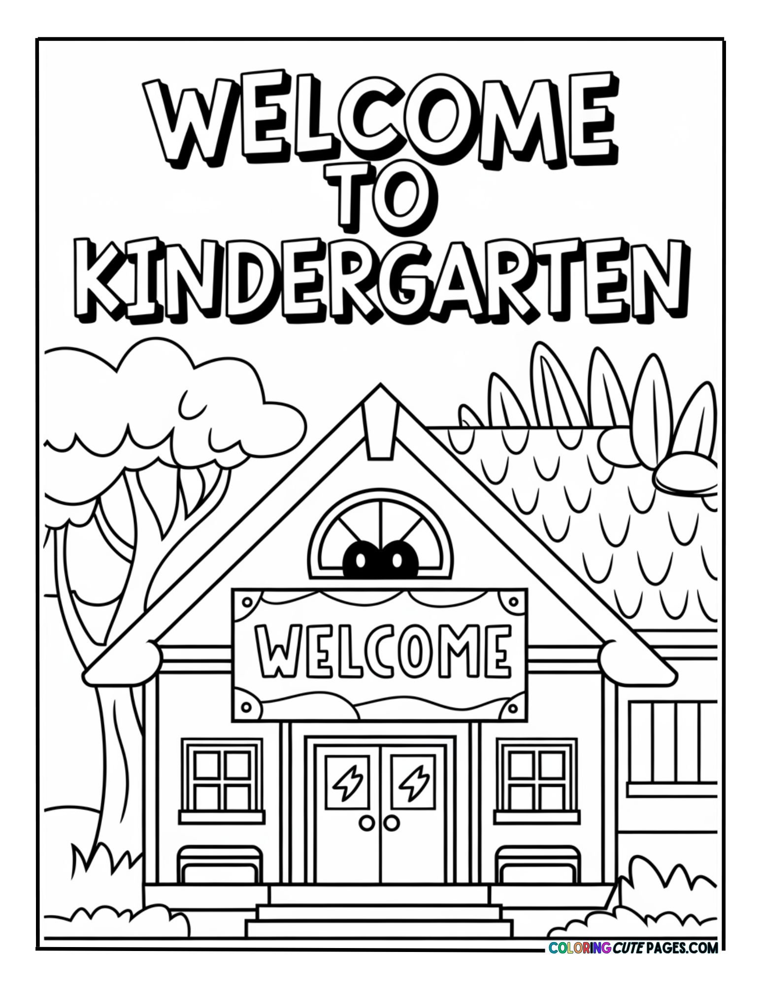 Welcome to Kindergarten Coloring Pages