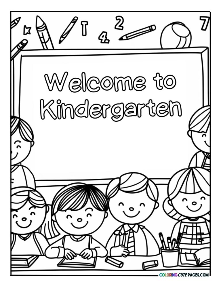 Welcome to Kindergarten Coloring Pages