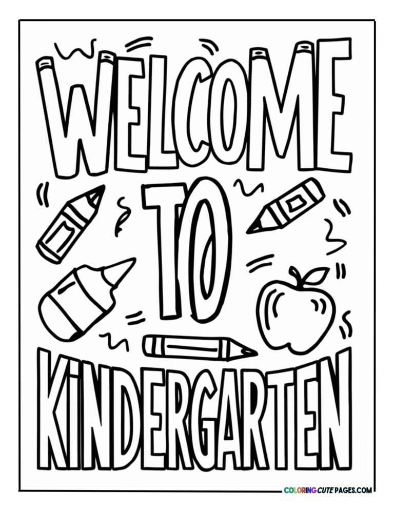 Welcome to Kindergarten Coloring Pages