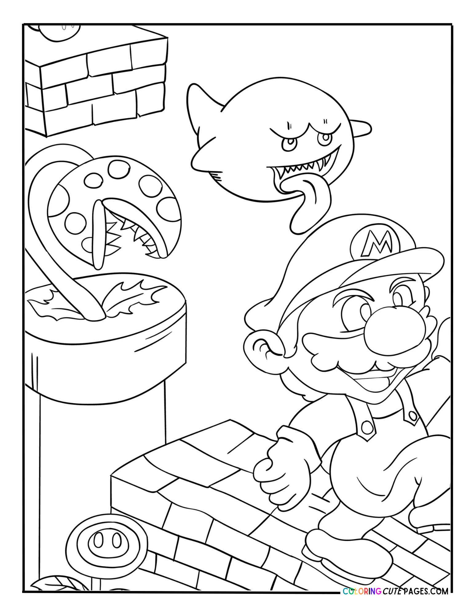 Super Mario Mushroom Coloring Pages