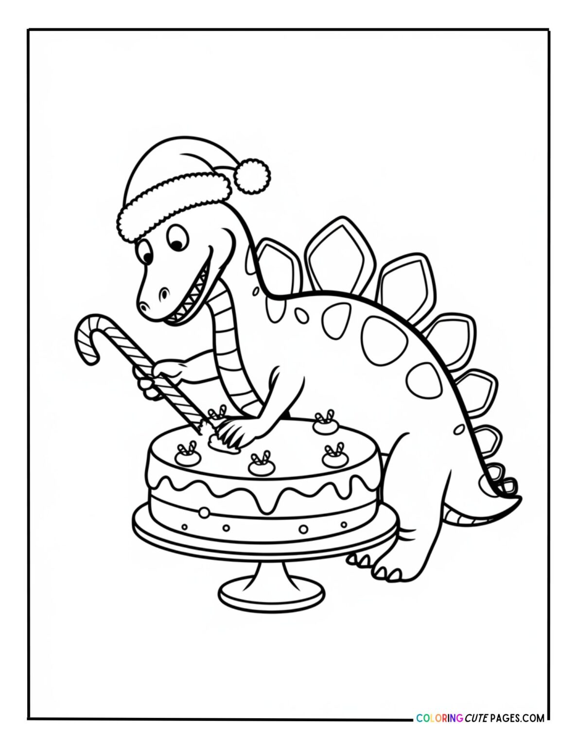 Dinosaur Christmas Coloring Pages (Free PDF Printables)