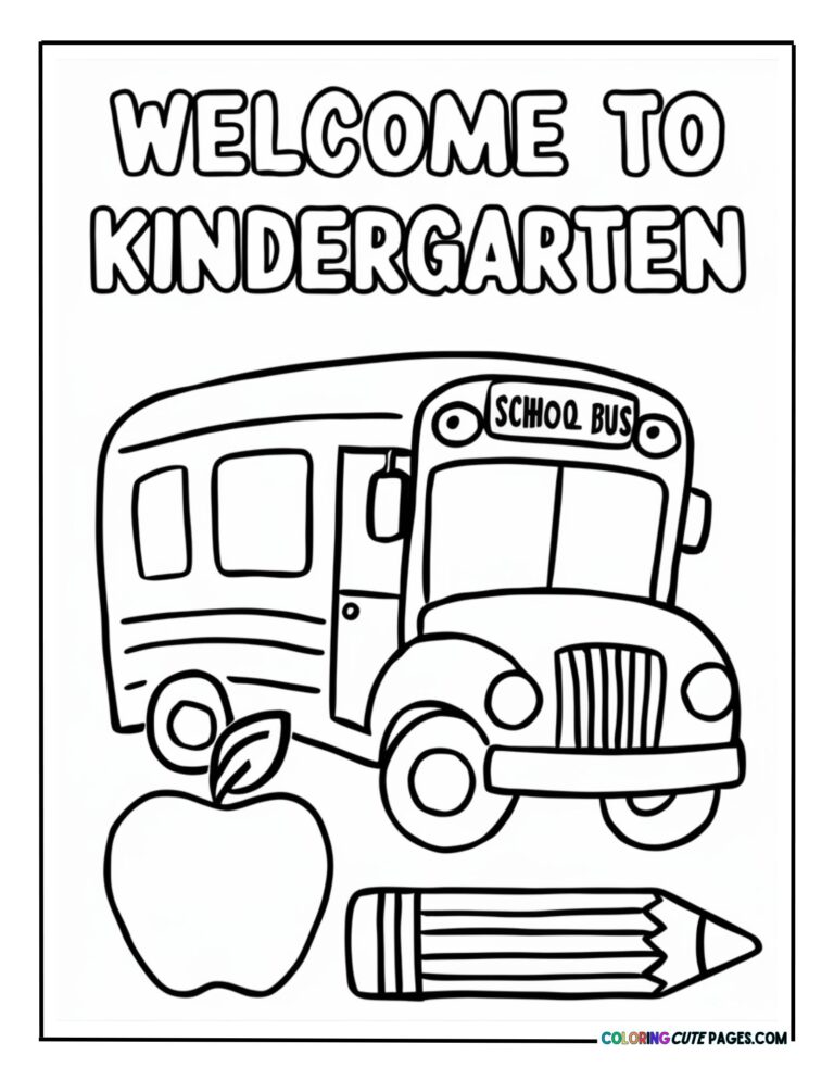 Welcome to Kindergarten Coloring Pages