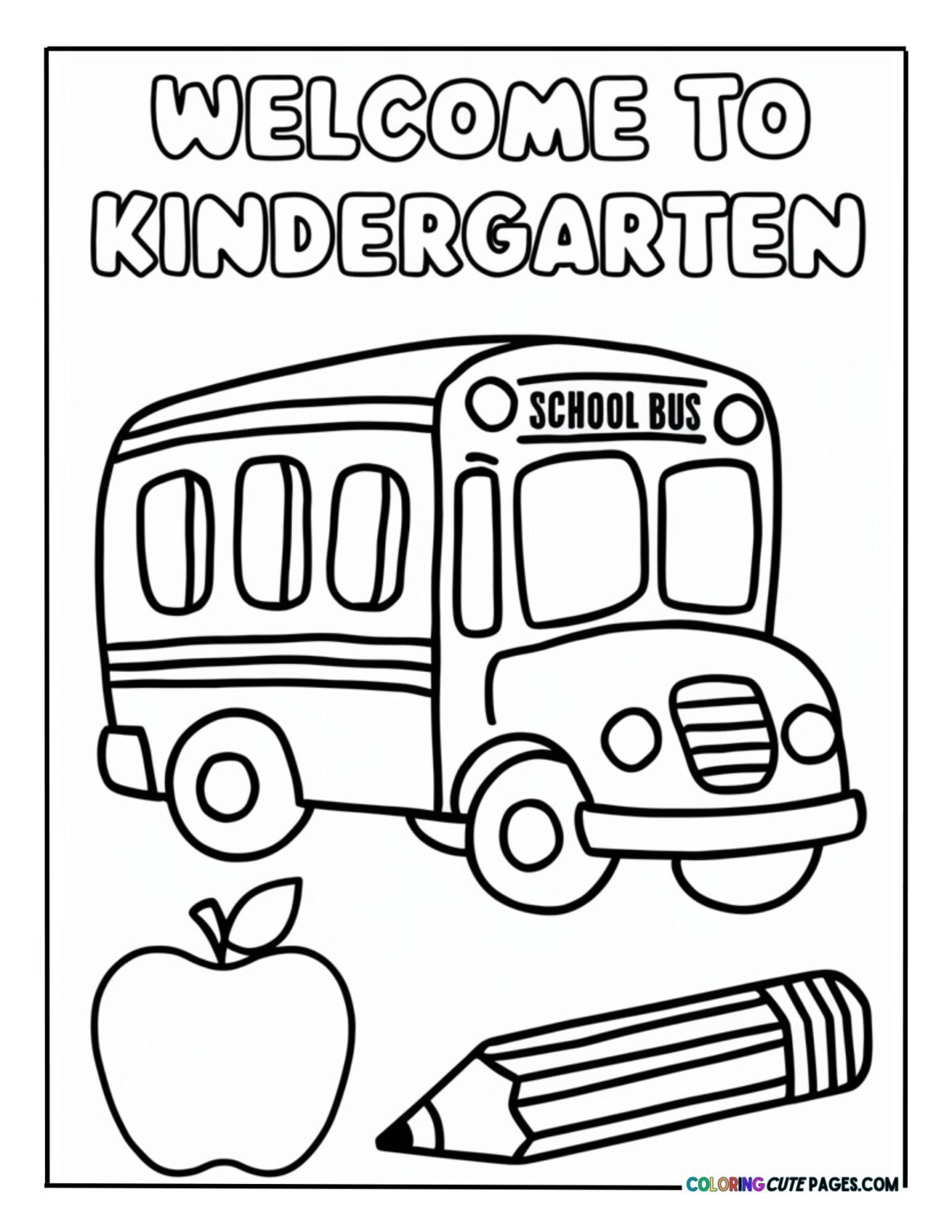 Welcome to Kindergarten Coloring Pages