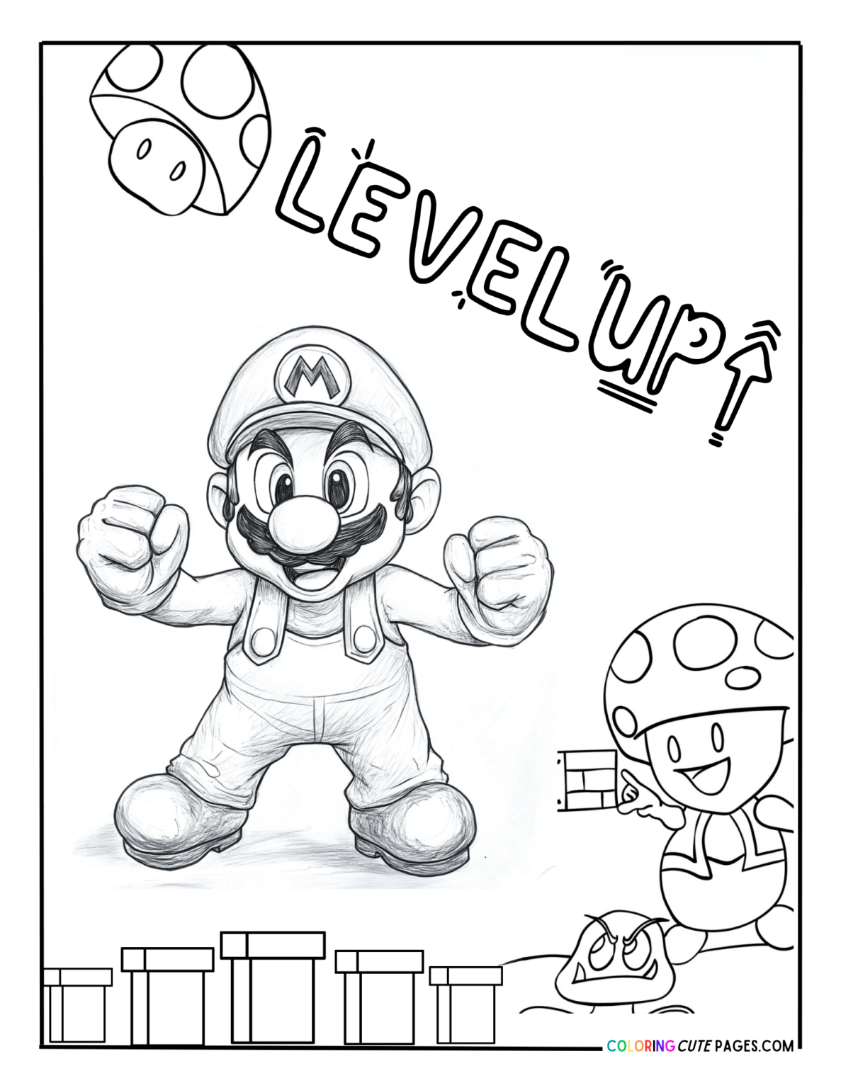 Super Mario Mushroom Coloring Pages