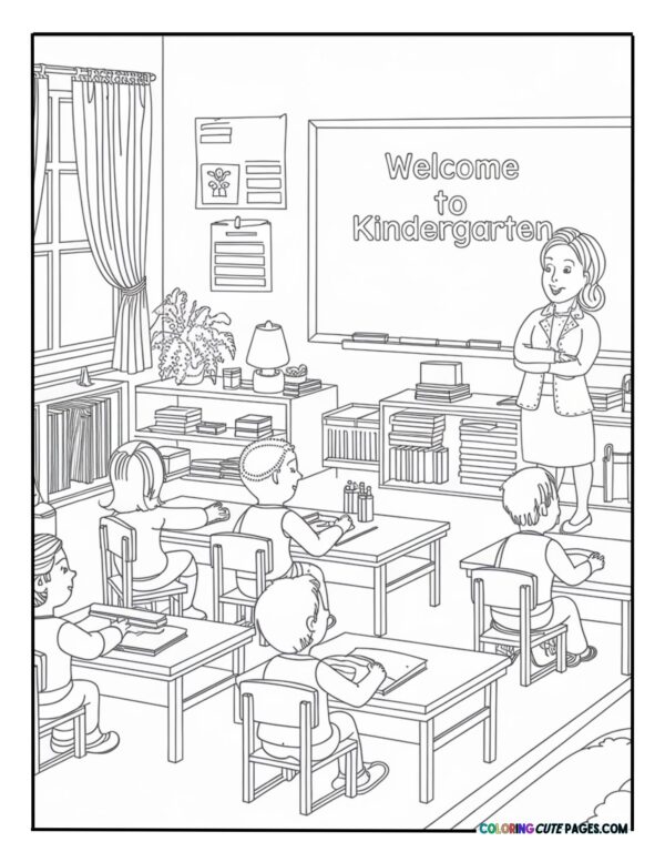 Welcome to Kindergarten Coloring Pages