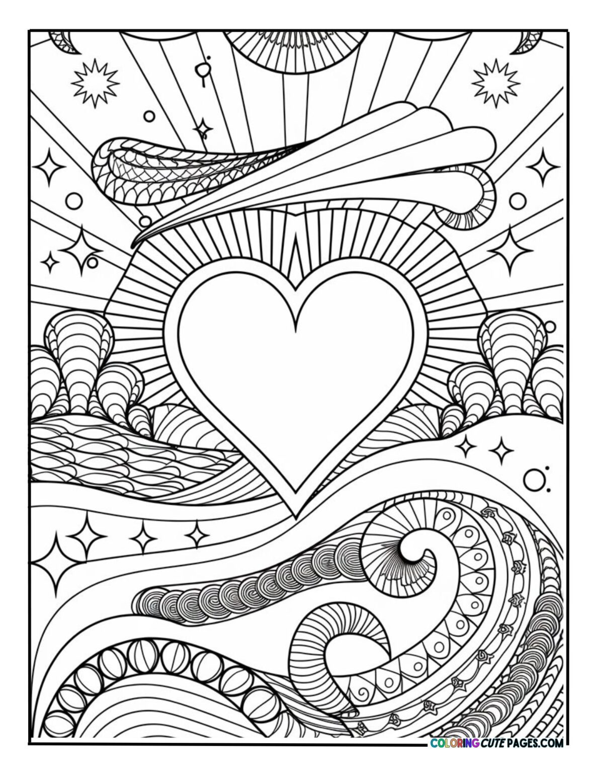 Adult heart Coloring Pages (Free PDF Printables)