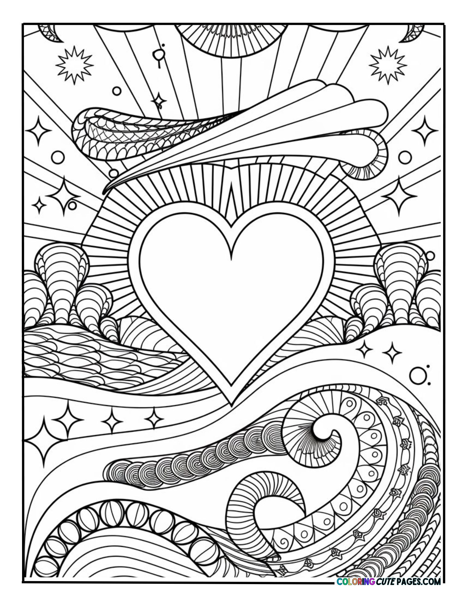 Adult heart Coloring Pages (Free PDF Printables)