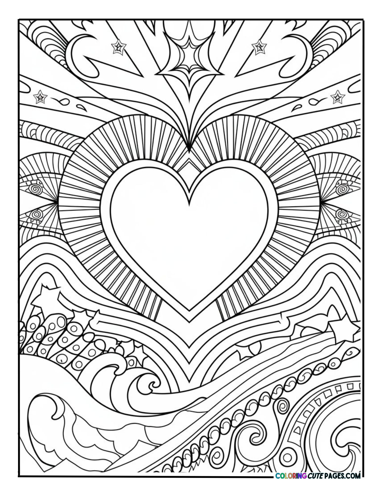 Adult heart Coloring Pages (Free PDF Printables)