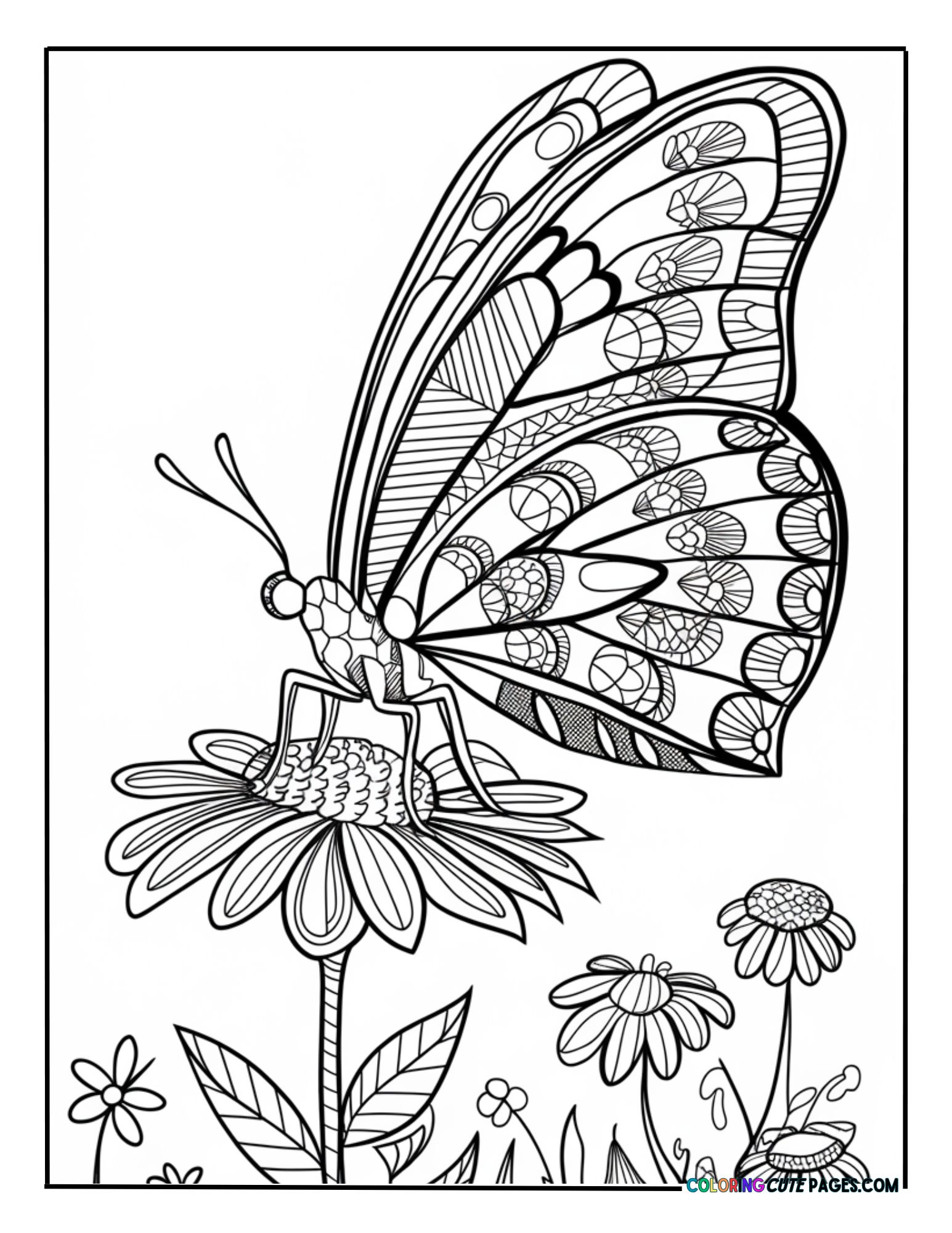 Adult Butterfly Coloring Pages