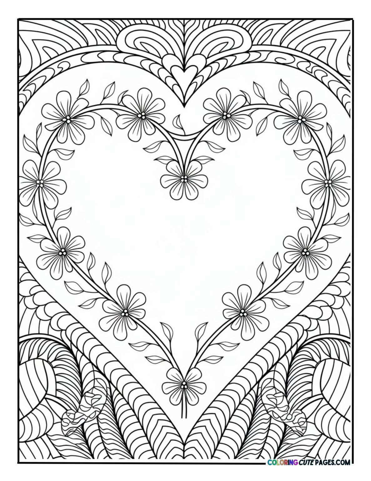 Adult heart Coloring Pages (Free PDF Printables)