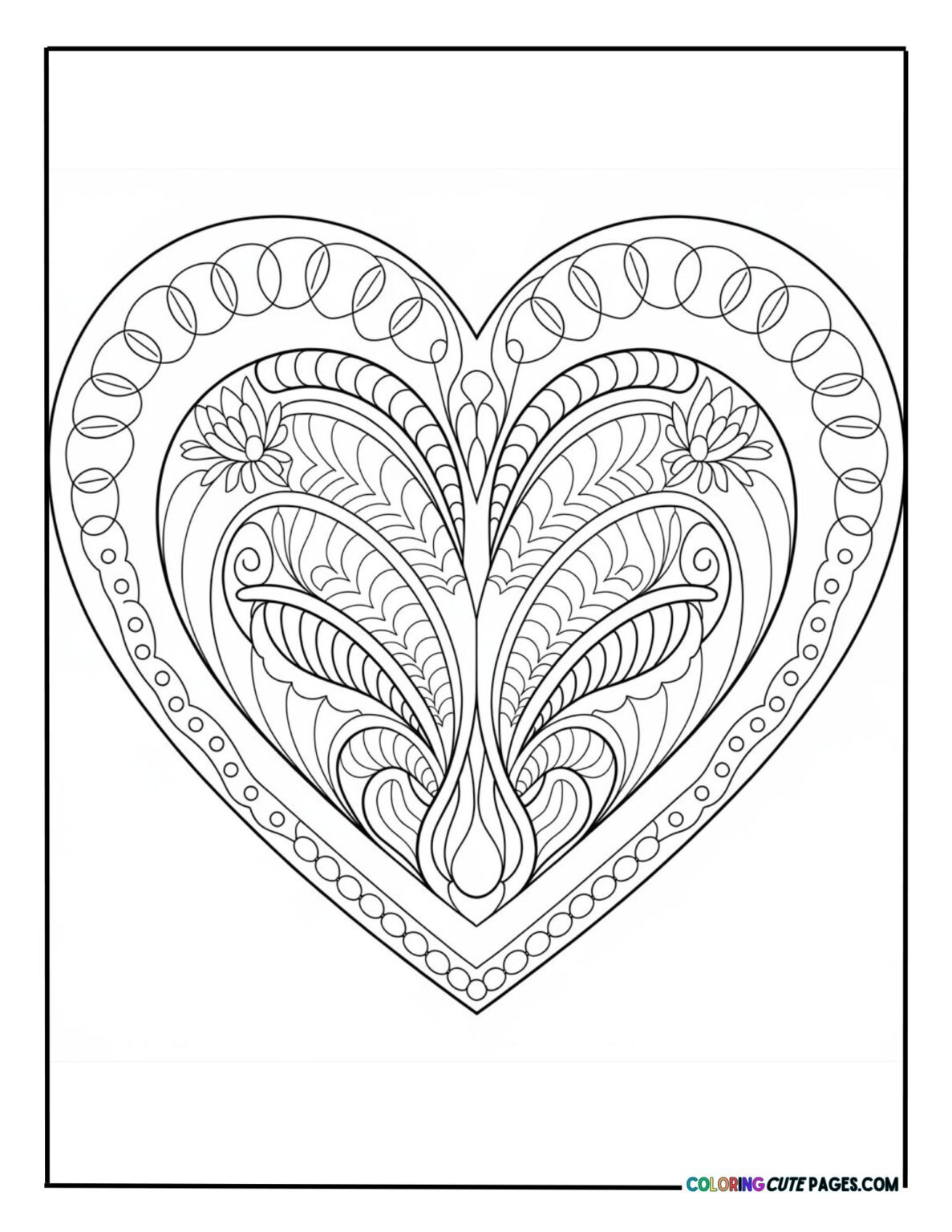 Adult heart Coloring Pages (Free PDF Printables)