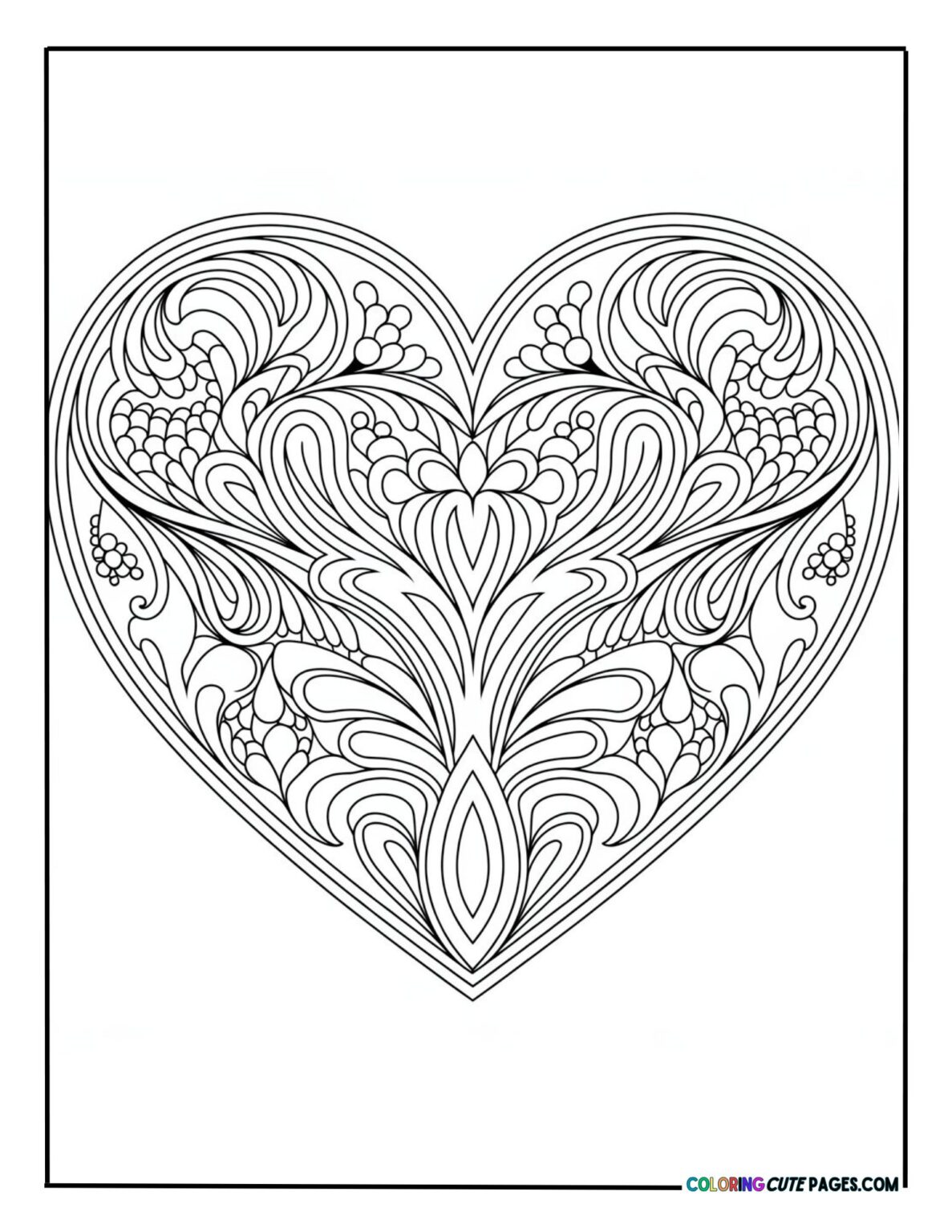 Adult heart Coloring Pages (Free PDF Printables)