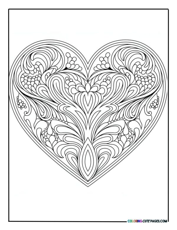 Adult heart Coloring Pages (Free PDF Printables)