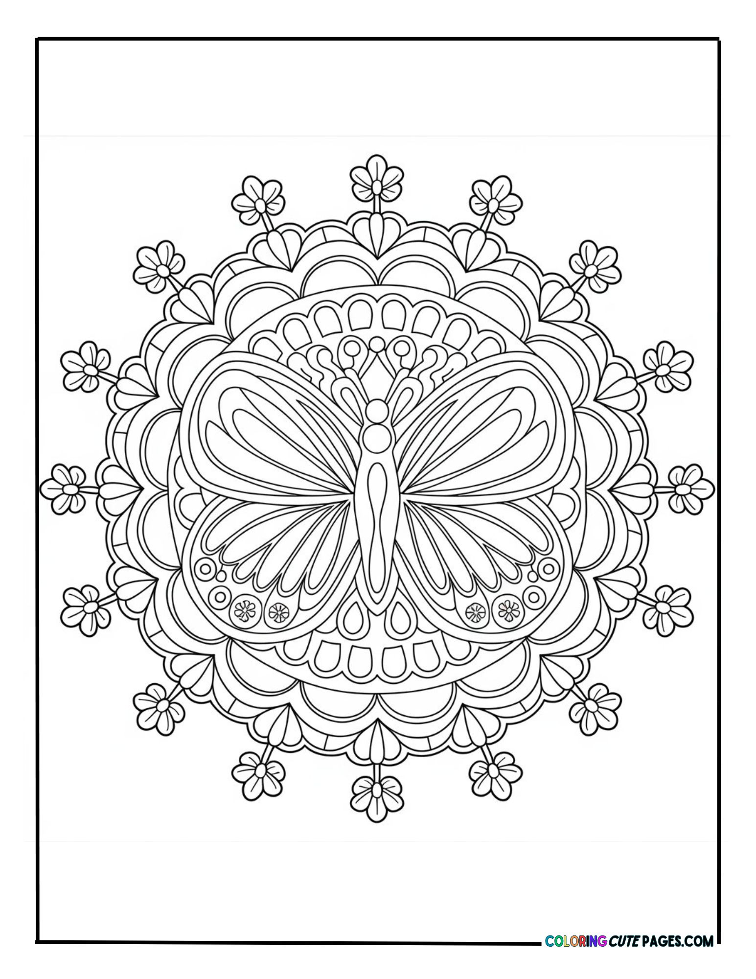 Adult Butterfly Coloring Pages