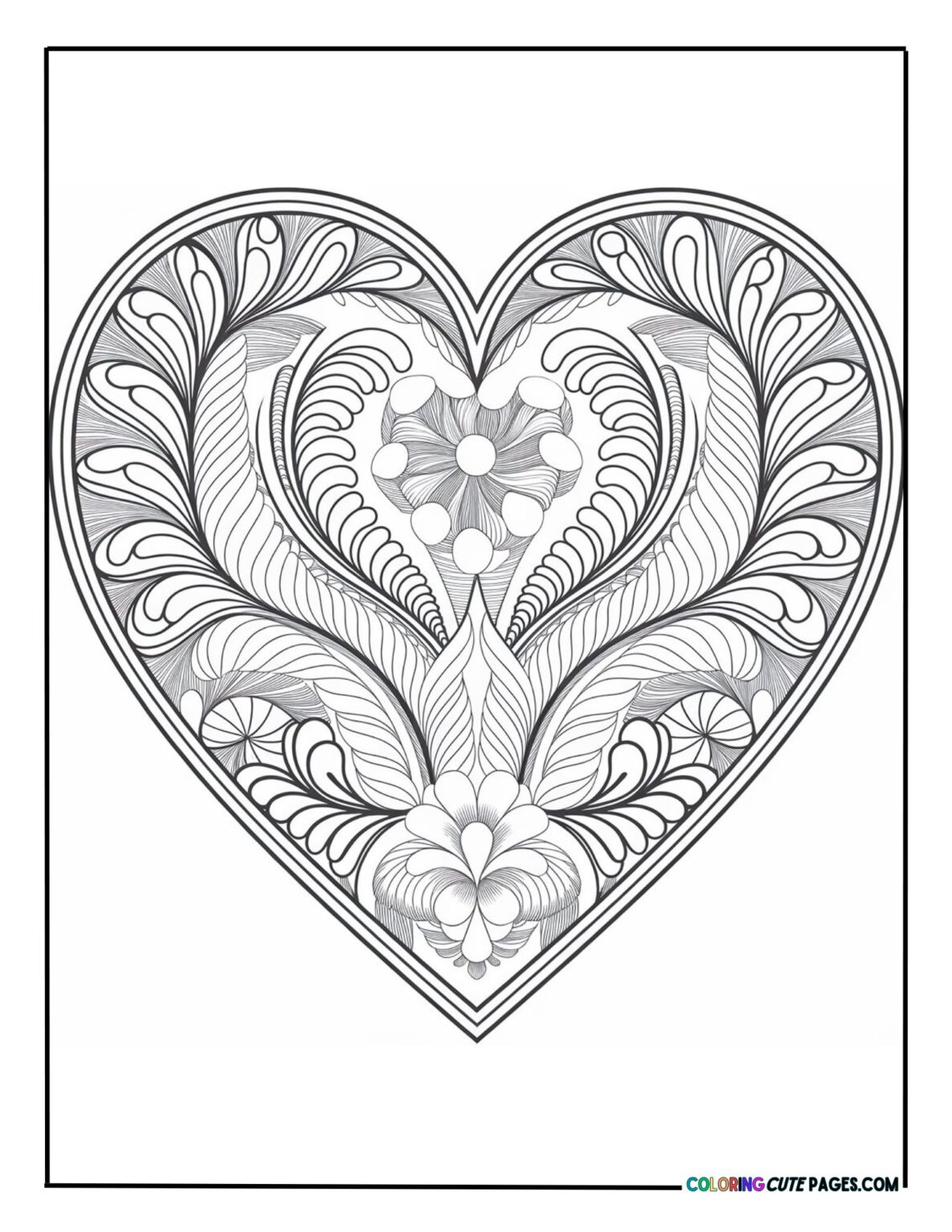 Adult heart Coloring Pages (Free PDF Printables)