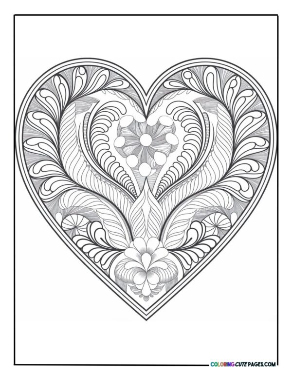 Adult heart Coloring Pages (Free PDF Printables)