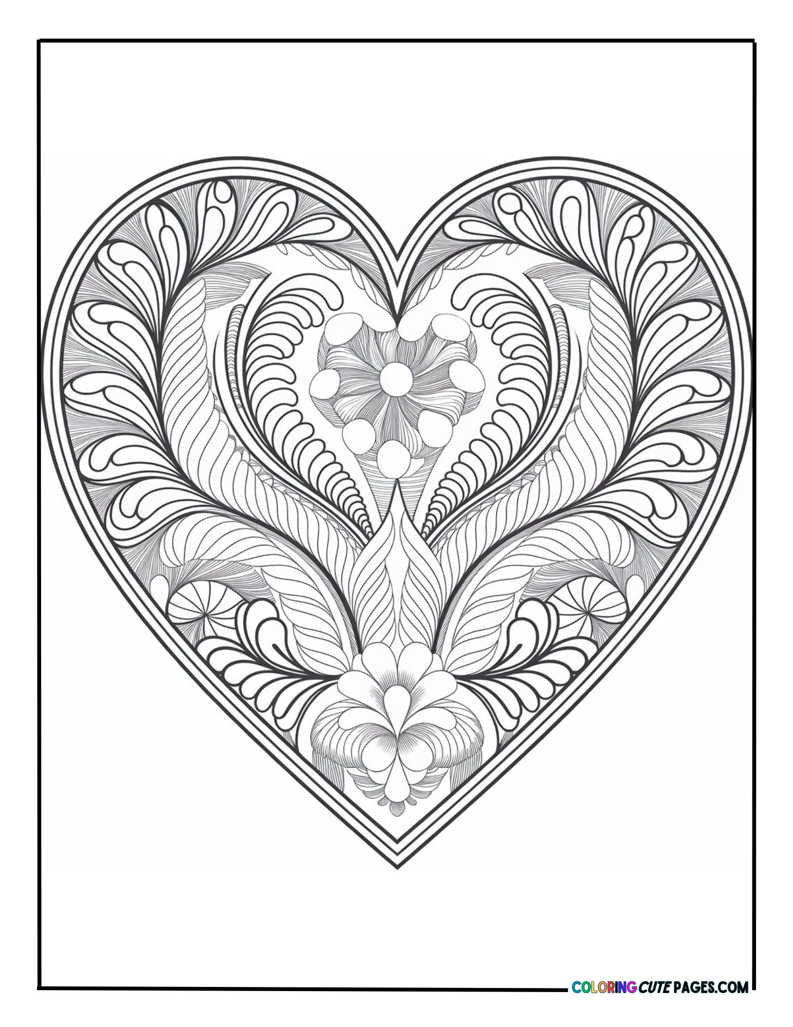 Adult heart Coloring Pages (Free PDF Printables)