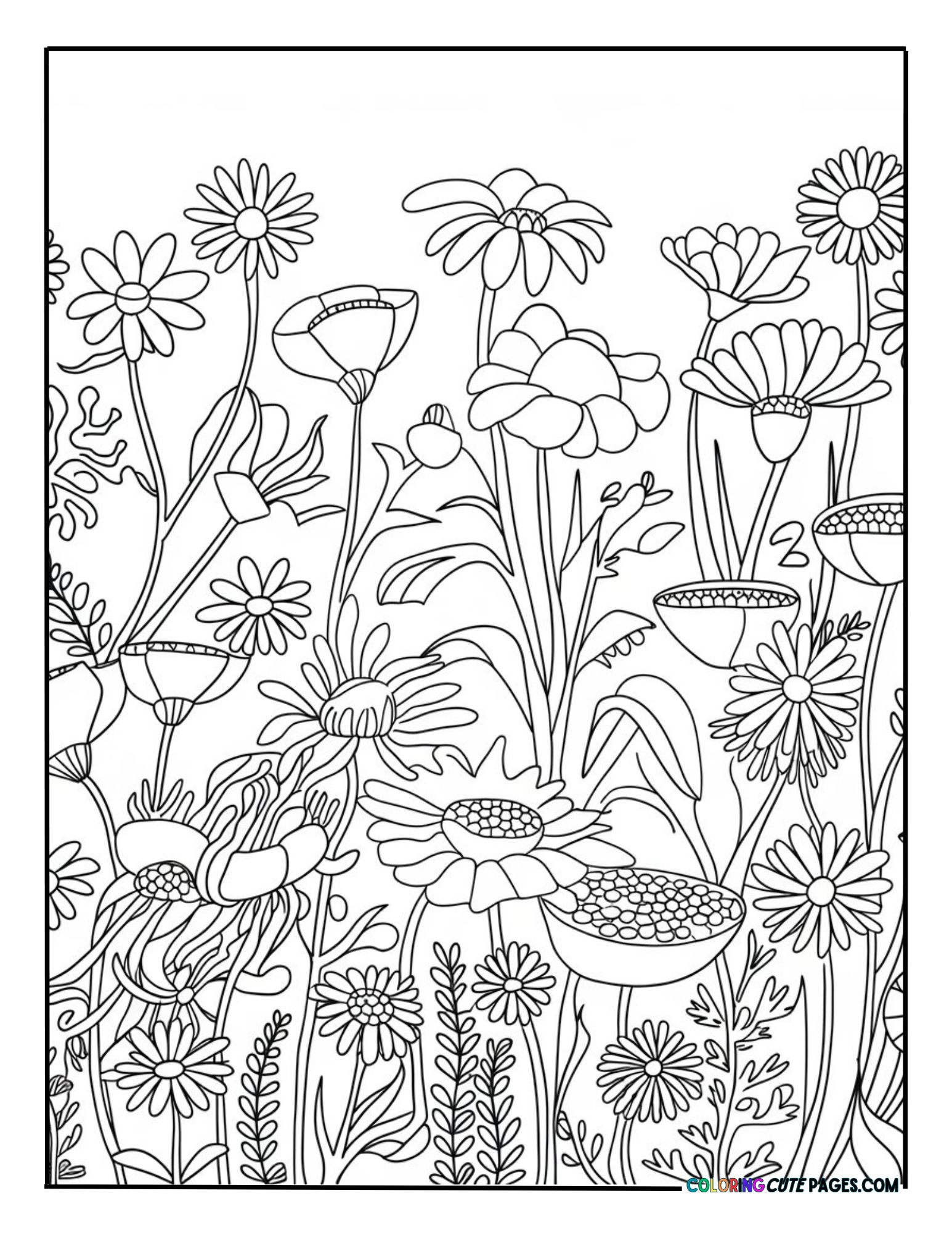 Wildflowers Coloring Pages