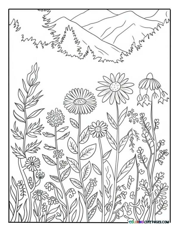 Wildflowers Coloring Pages