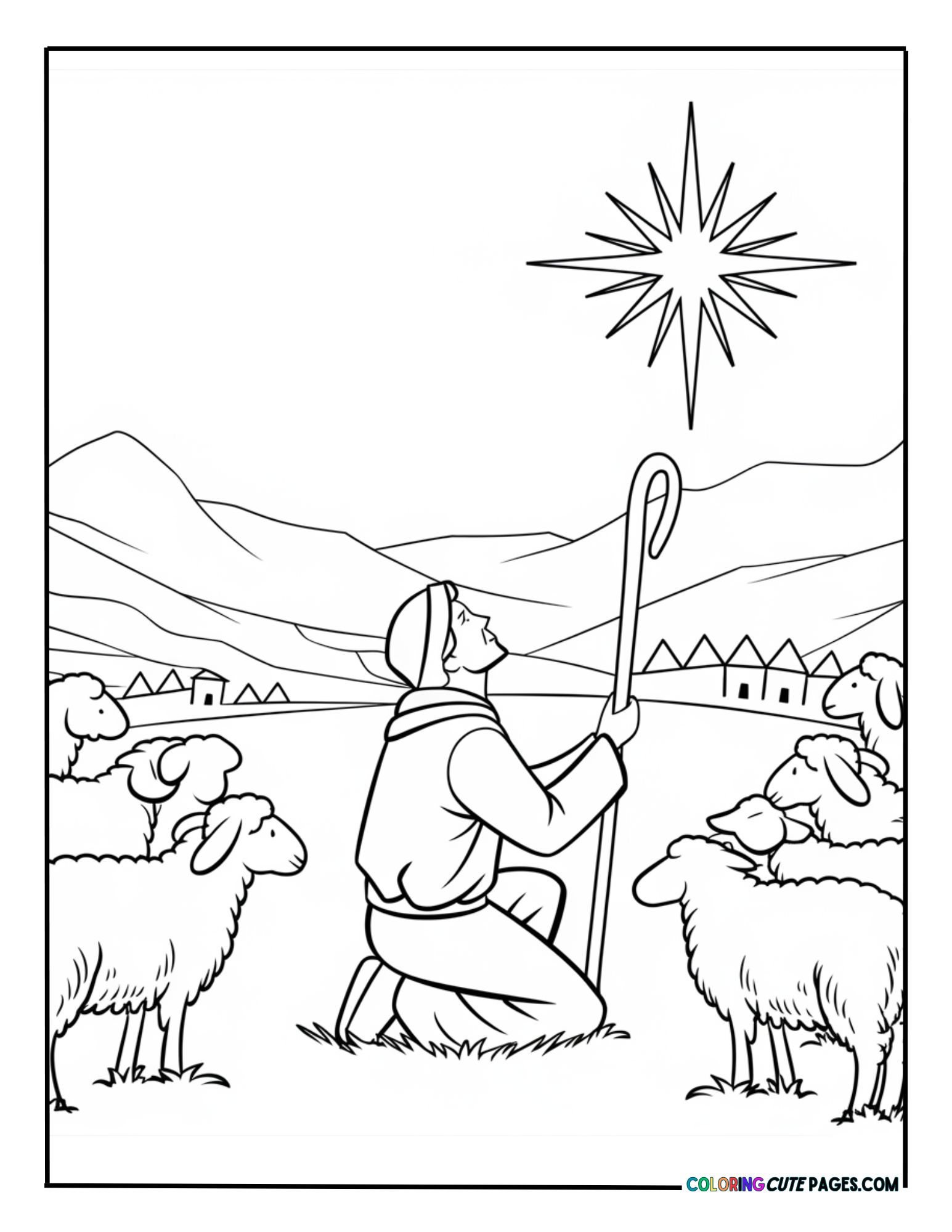 Joyful Nativity Religious Christmas Coloring Pages