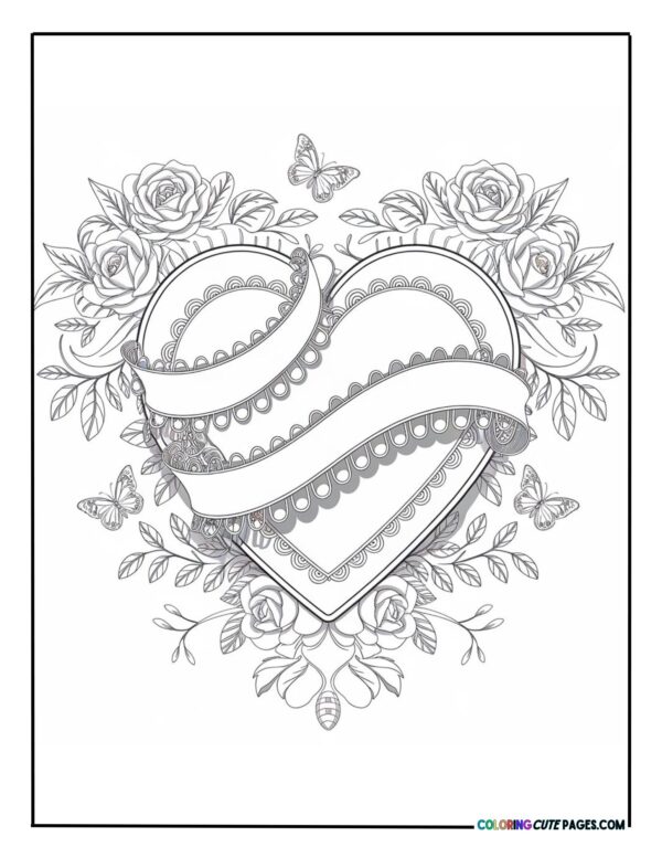 Adult heart Coloring Pages (Free PDF Printables)