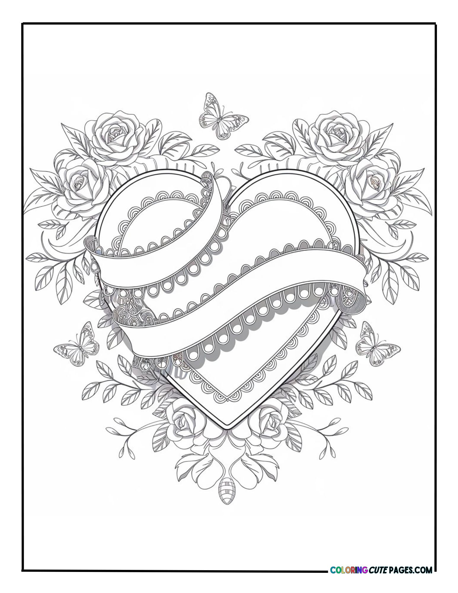 Adult heart Coloring Pages (Free PDF Printables)