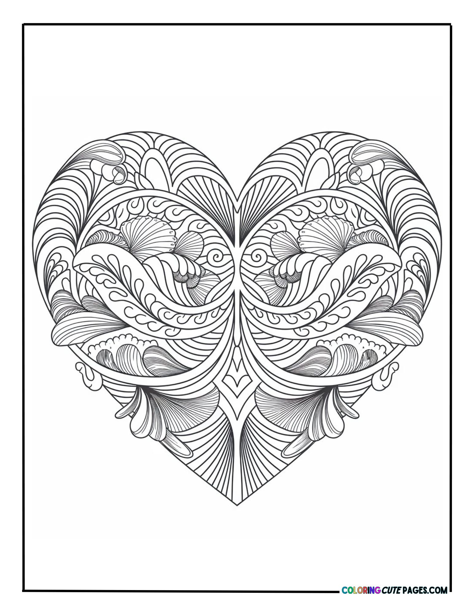 Adult heart Coloring Pages (Free PDF Printables)