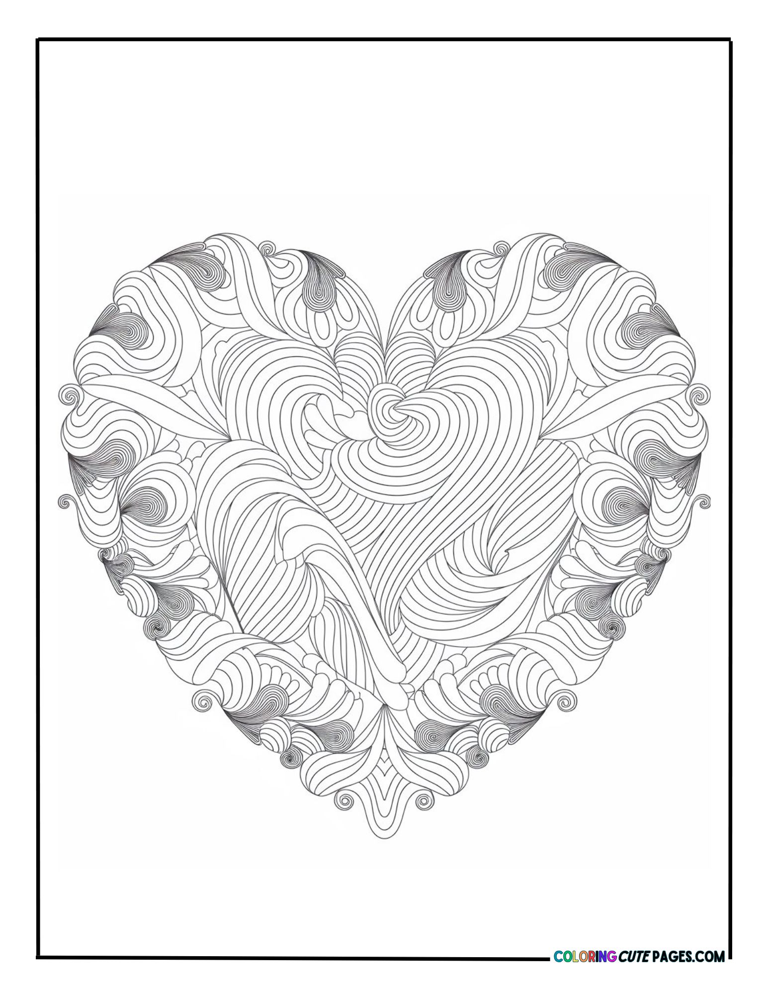 Adult heart Coloring Pages (Free PDF Printables)