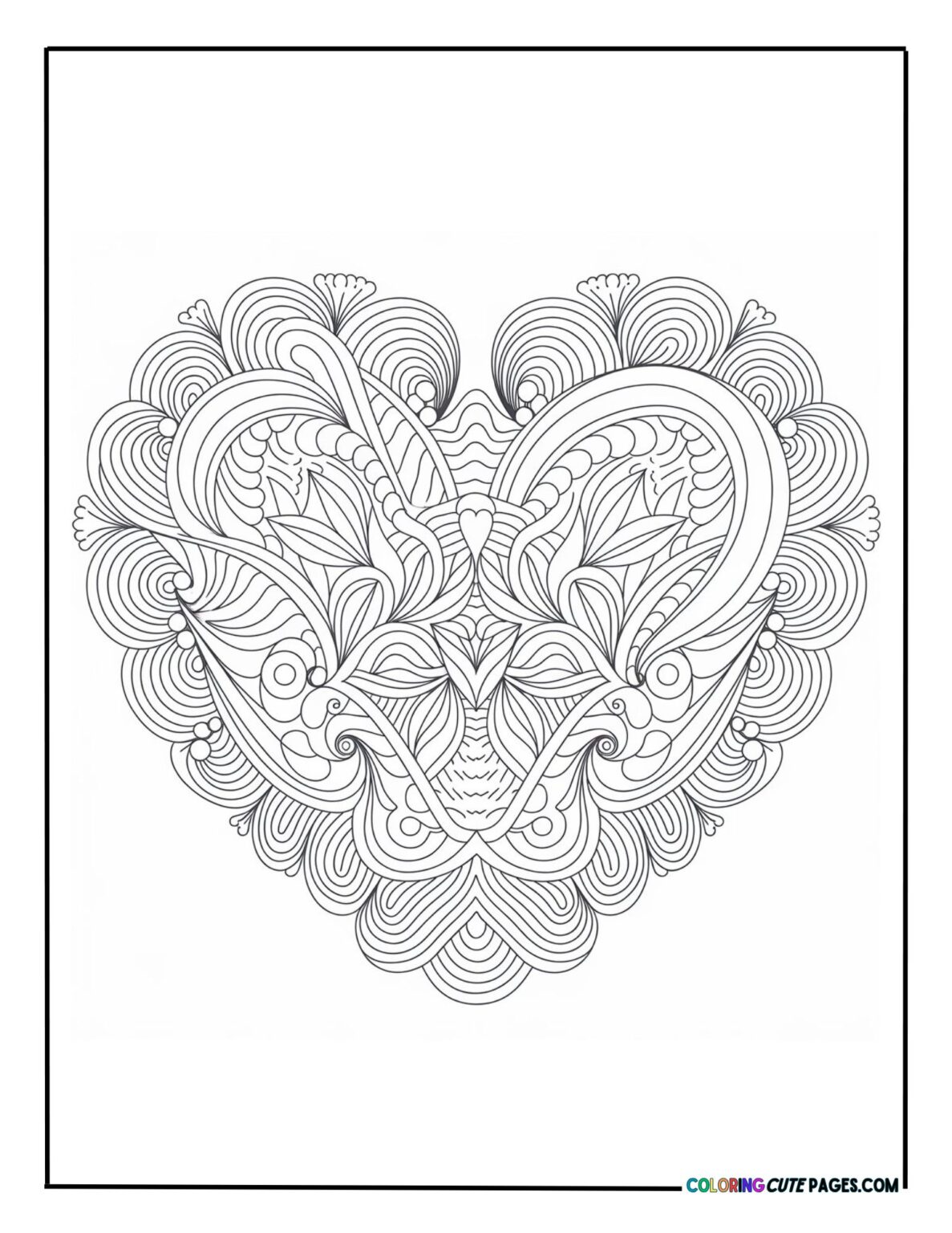 Adult heart Coloring Pages (Free PDF Printables)