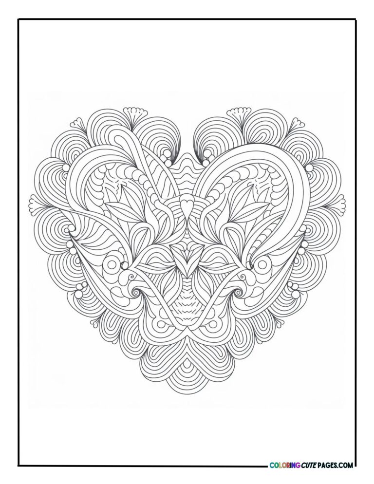 Adult heart Coloring Pages (Free PDF Printables)