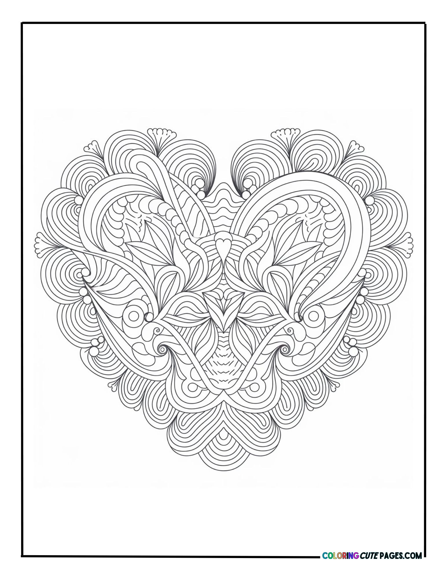 Adult heart Coloring Pages (Free PDF Printables)