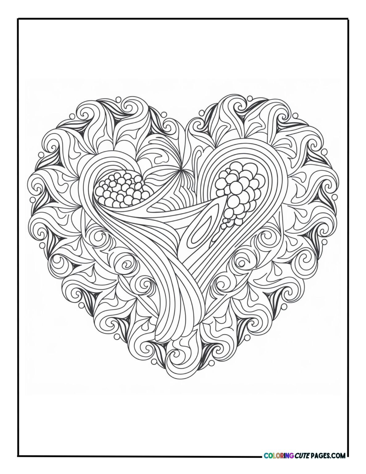 Adult heart Coloring Pages (Free PDF Printables)