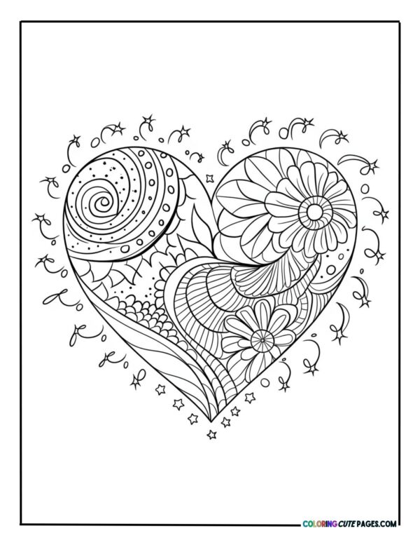 Adult heart Coloring Pages (Free PDF Printables)