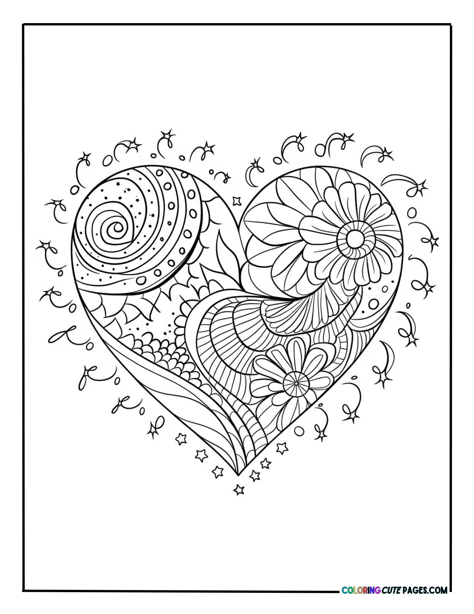 Adult heart Coloring Pages (Free PDF Printables)
