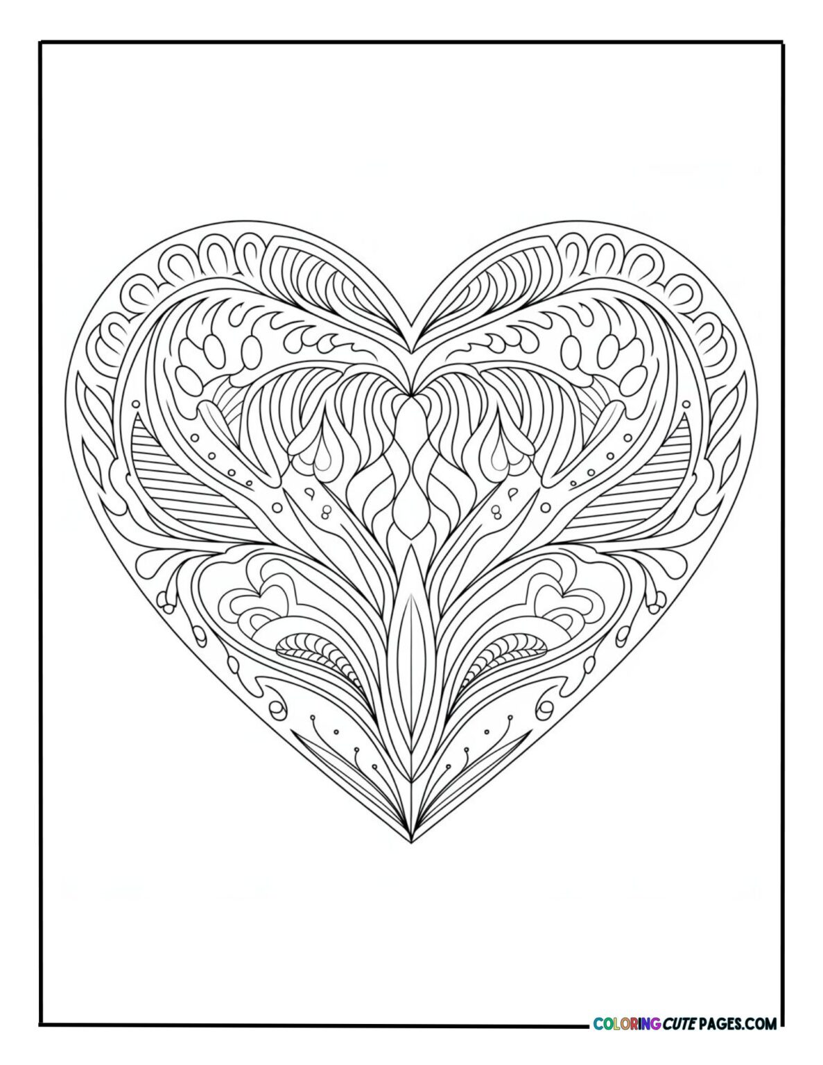 Adult heart Coloring Pages (Free PDF Printables)