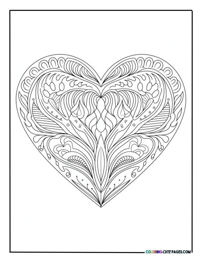 Adult heart Coloring Pages (Free PDF Printables)