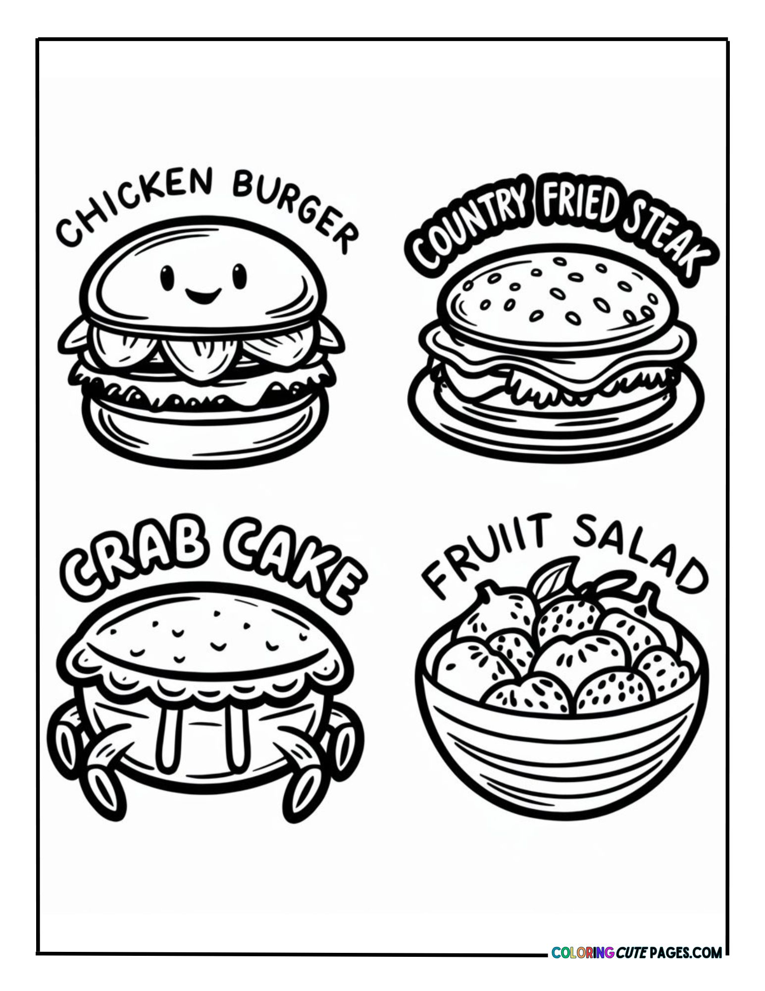 Aesthetic Food Coloring Pages