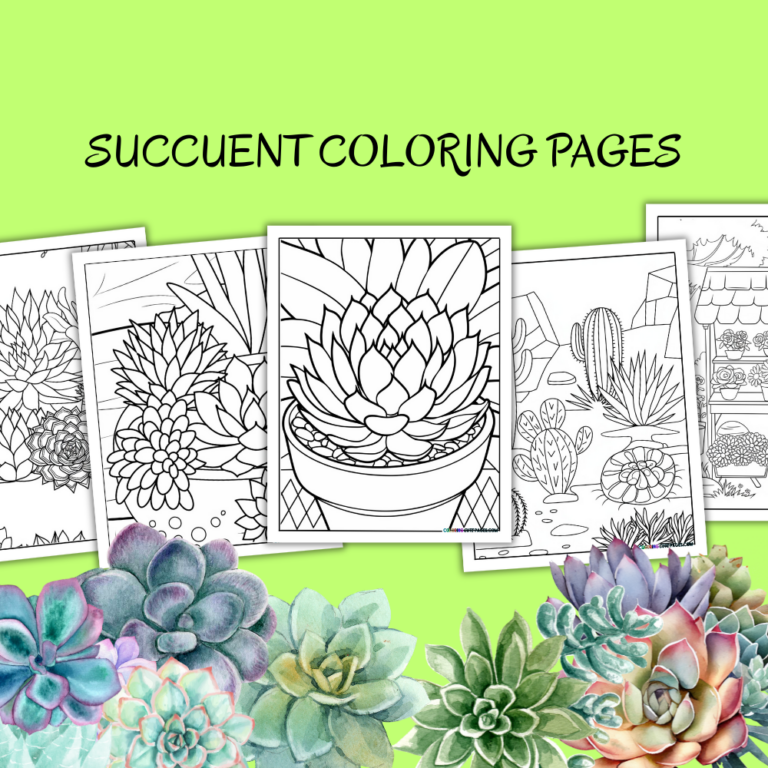 Succulent Coloring Pages (Free PDF Printables)