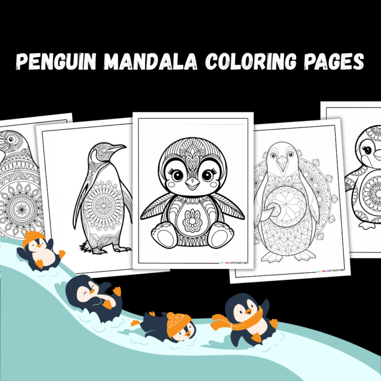 Penguin Mandala Coloring Pages