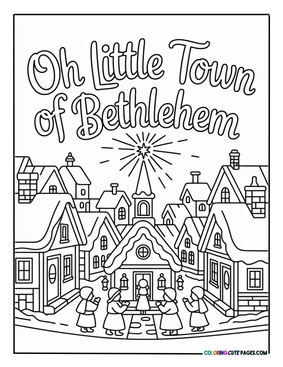 Joyful Nativity Religious Christmas Coloring Pages