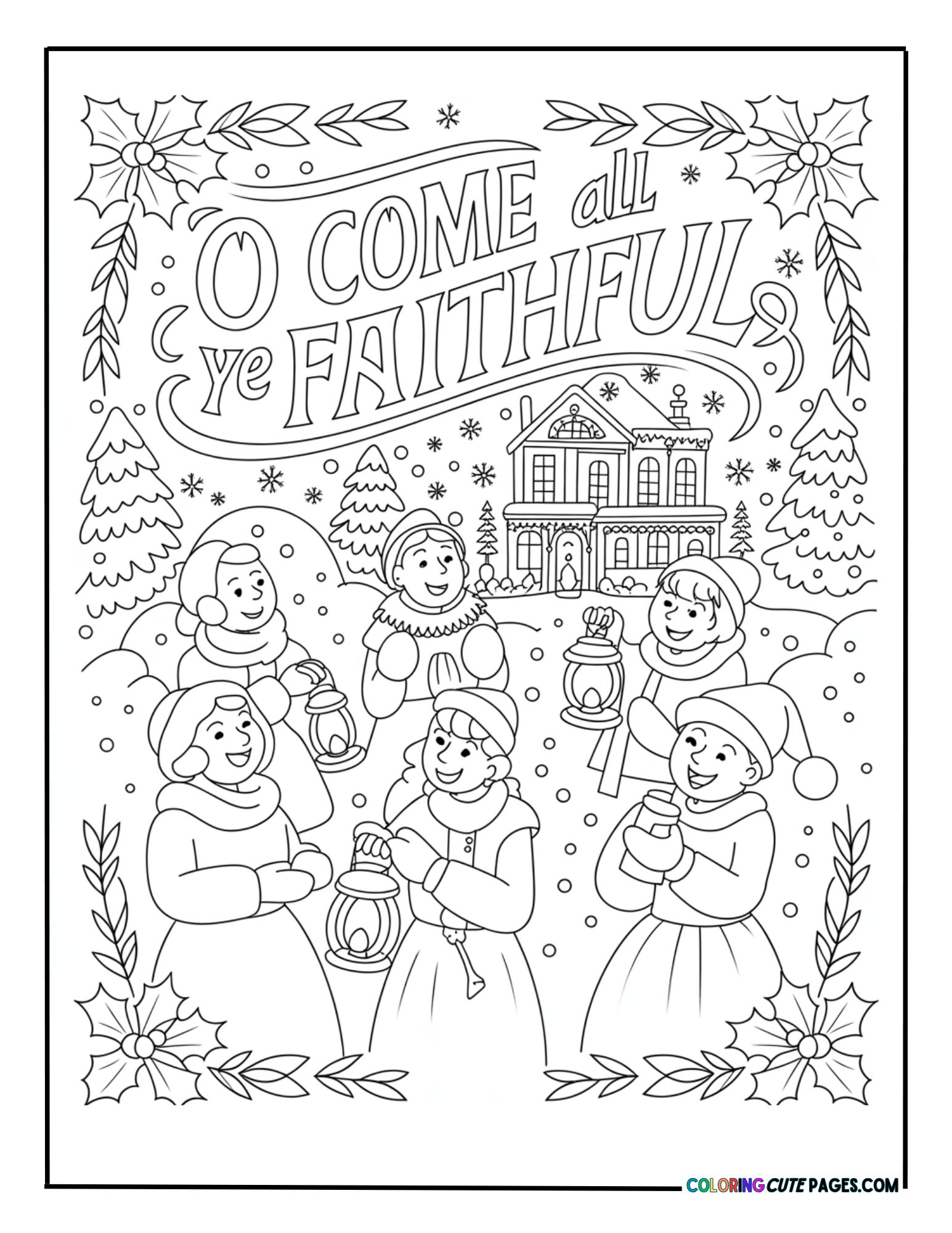 Joyful Nativity Religious Christmas Coloring Pages