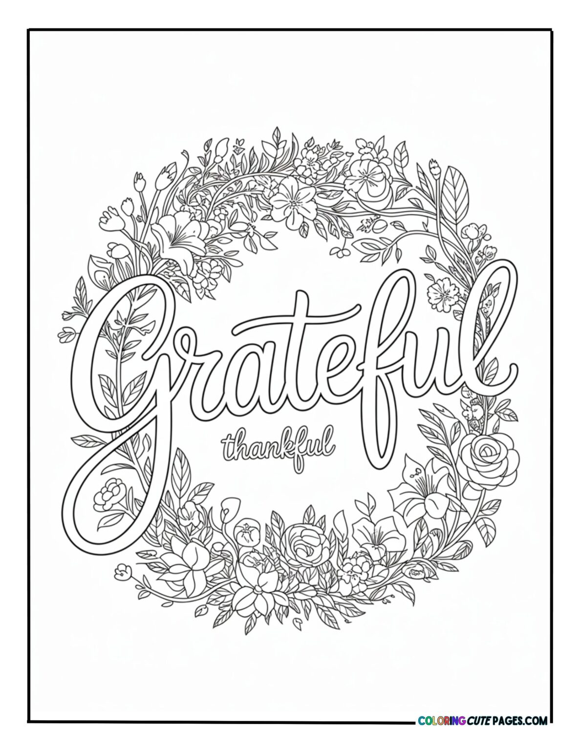 Grateful Coloring Pages