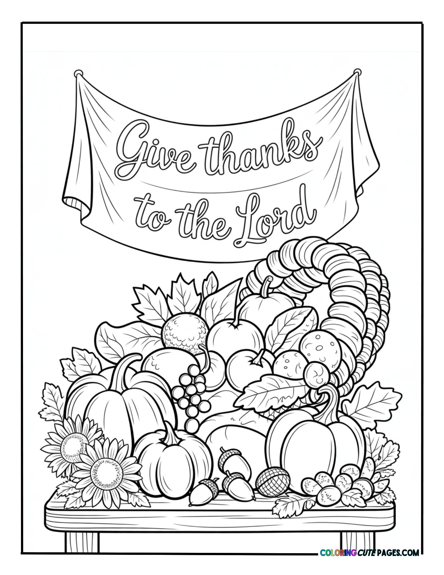 Give Thanks to the Lord Coloring Pages