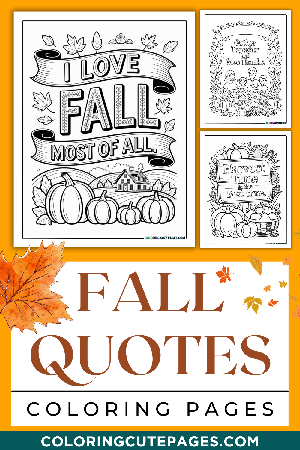 Fall Quotes Coloring Pages
