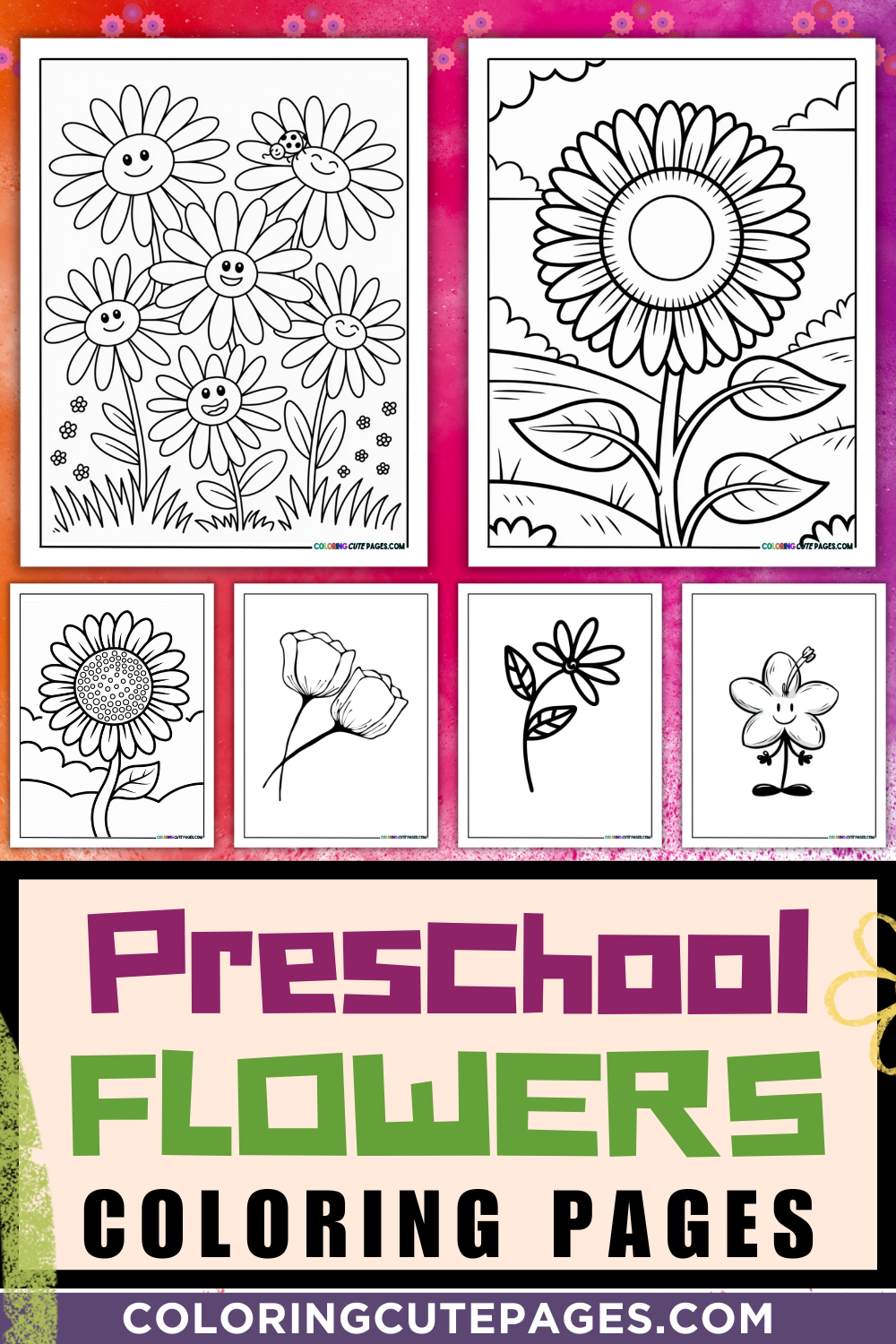 Preschool Flowers Coloring Pages