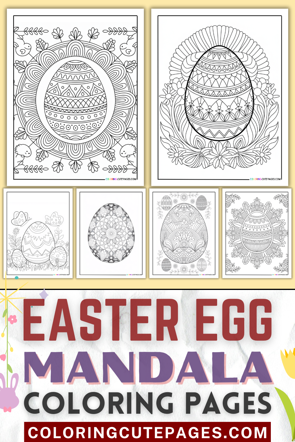 Easter Egg Mandala Coloring Pages